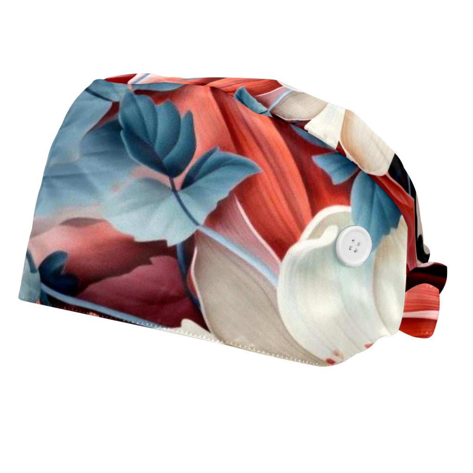 2 Pack Flower Petal Adjustable Bouffant Caps Hats Working Cap for Men ...