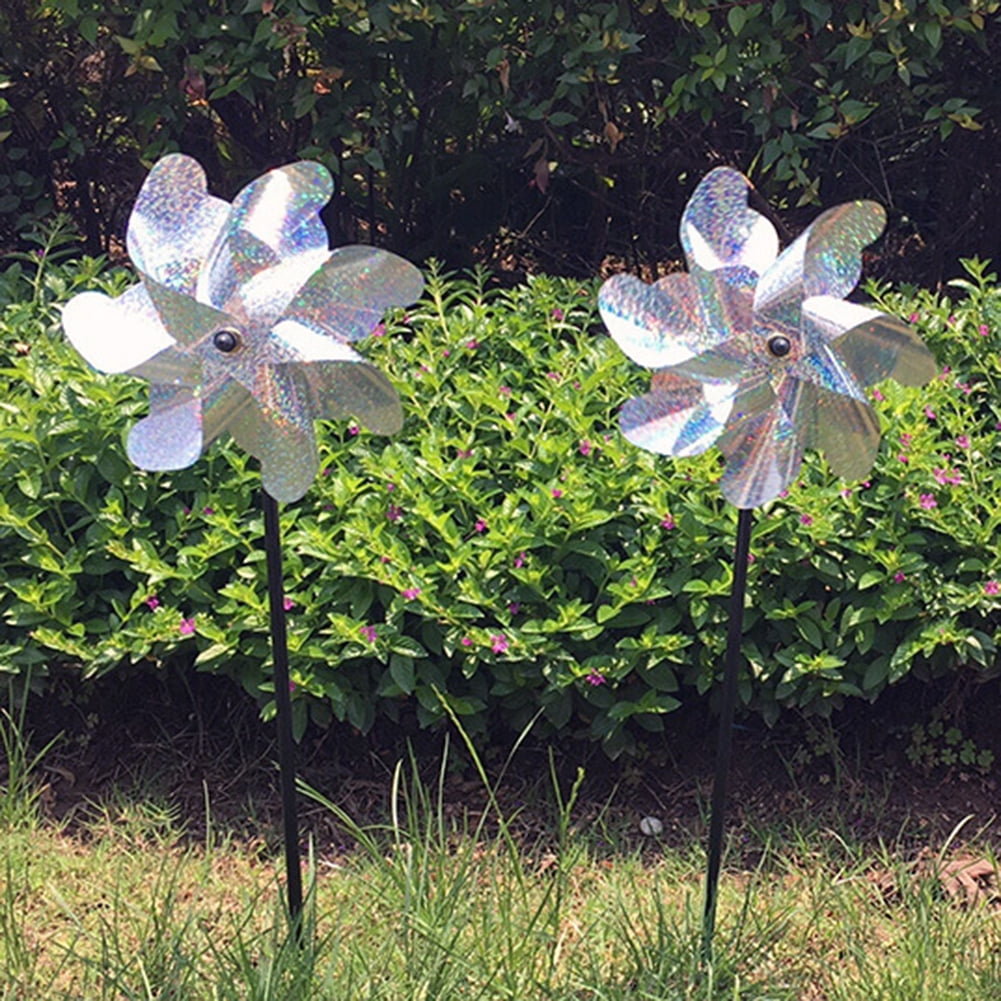 2 Pack Flower Pinwheels Wind Spinners for Yard and Garden, Sequined ...