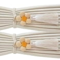 2 Pack Flower Tassels Curtain Holders Braided Rope Drape Tie Backs For ...