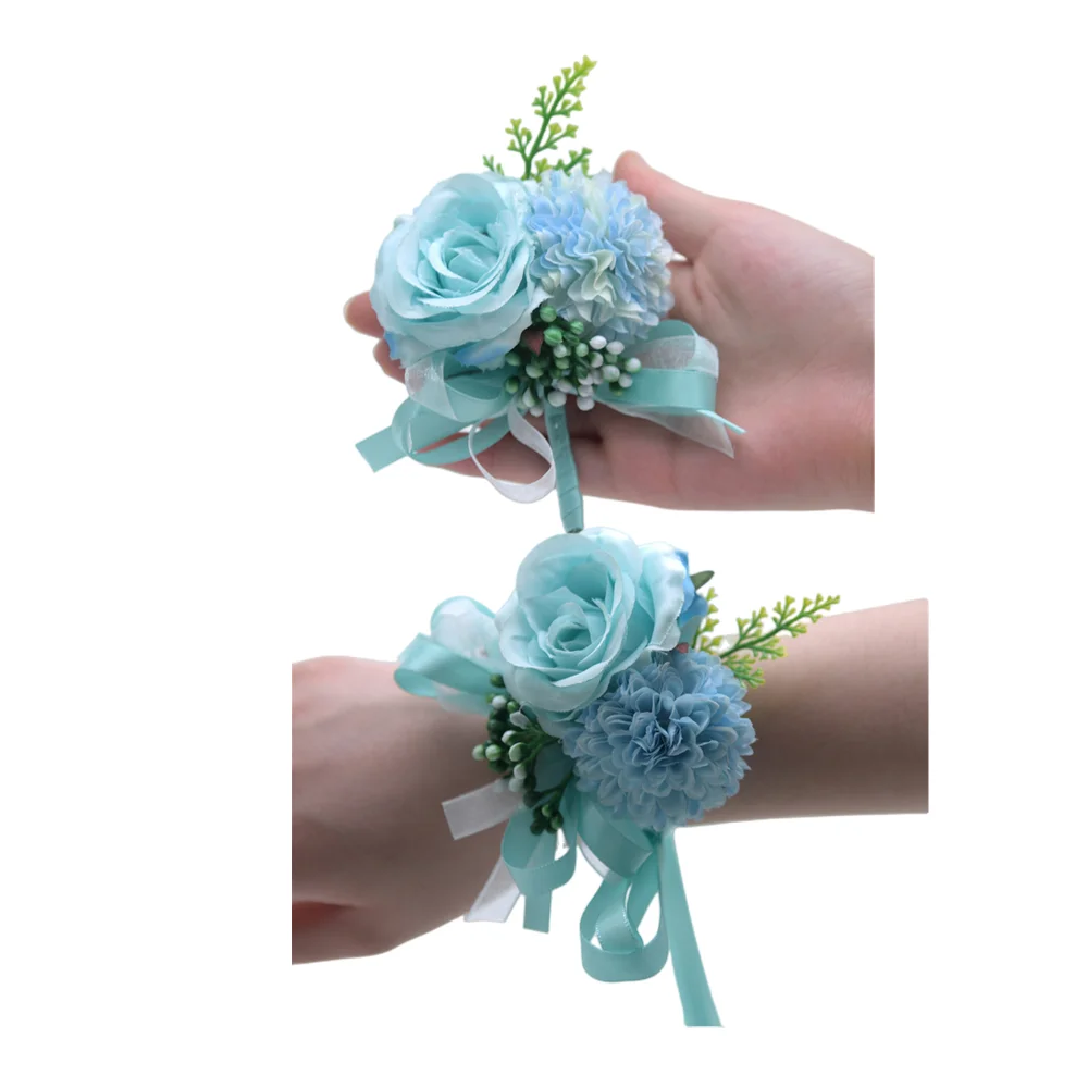 2 Pack Flower Wrist Corsage Boutonniere Set,3" Artificial Rose and ...