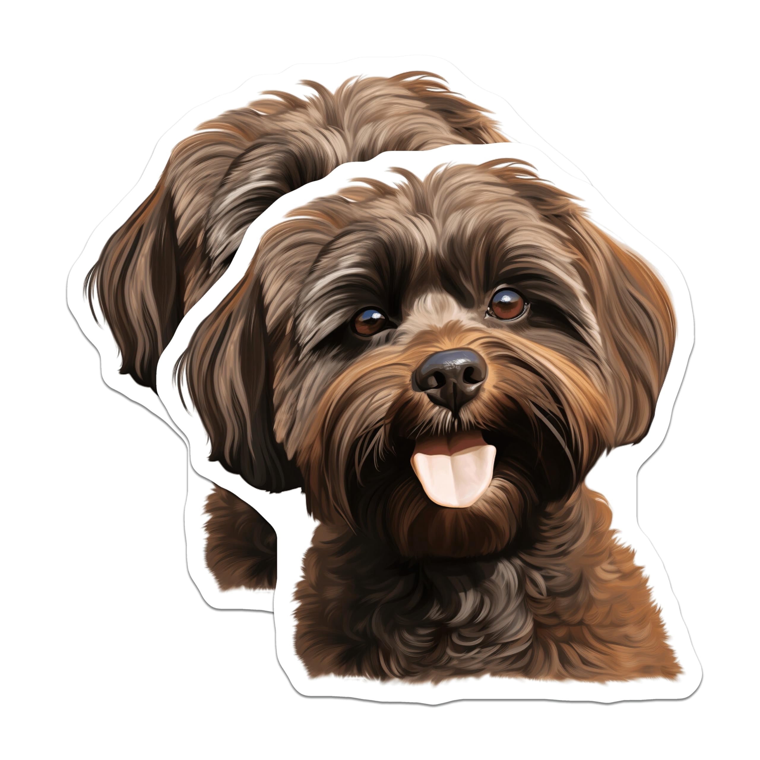 (2 Pack) Fluffy Dog Stickers - Cute Puppy Lover Decal - Pet Parent Item ...