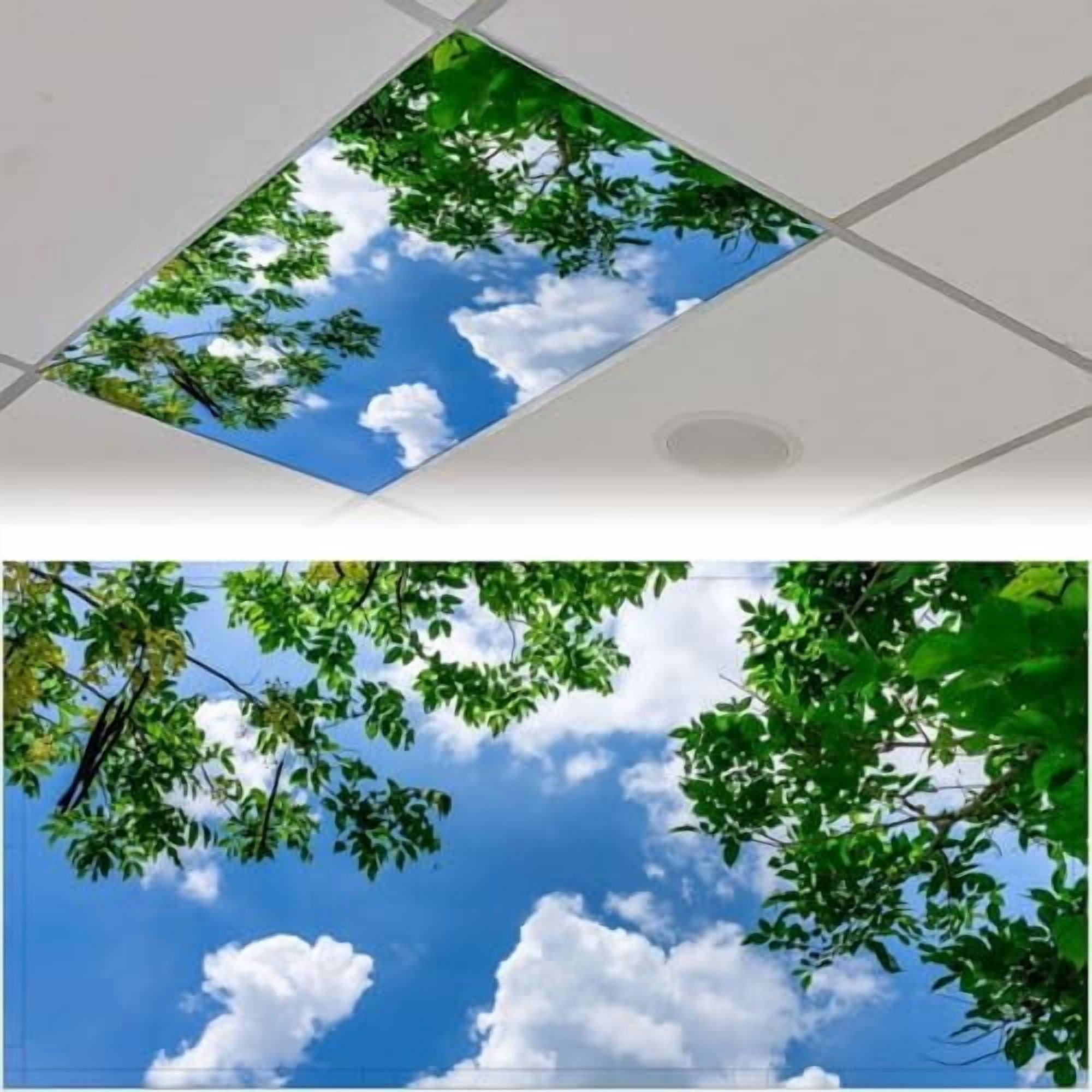 2 Pack Fluorescent Light Cover for Ceiling Light -Sky Branches Magnetic ...