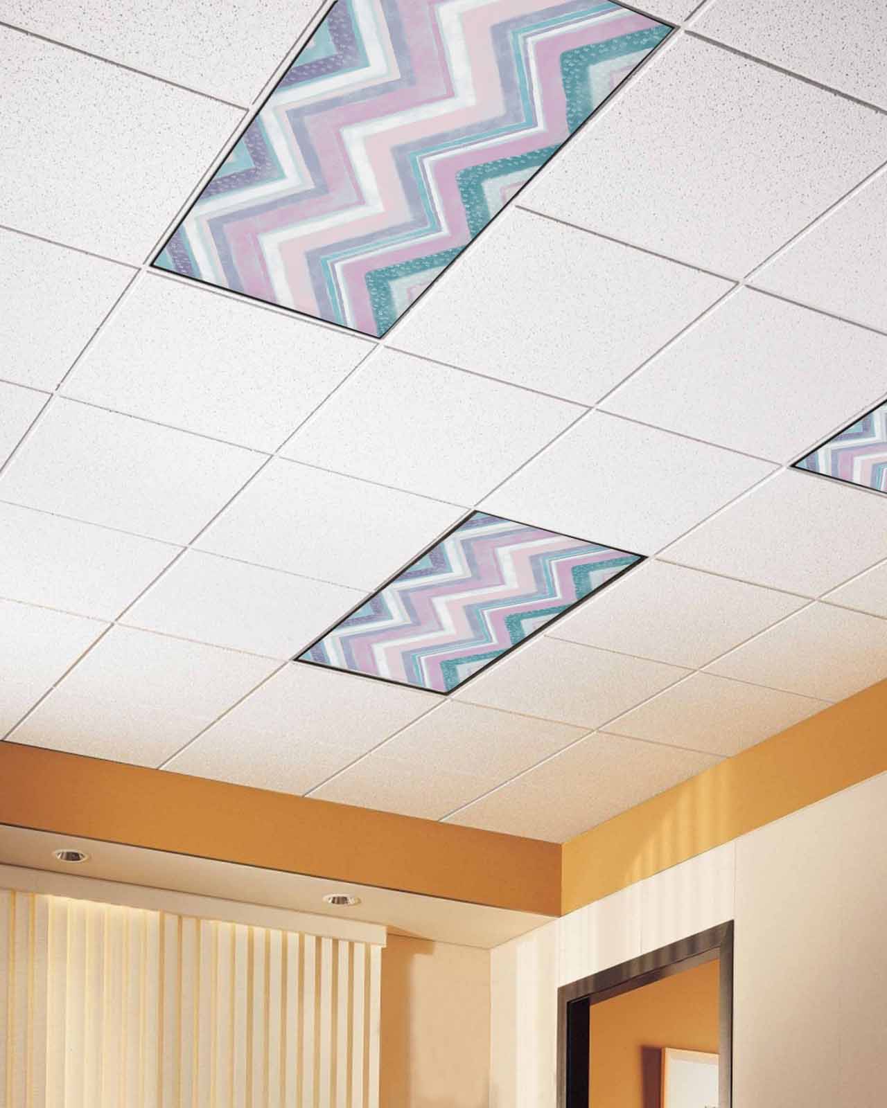 2 Pack Fluorescent Light Covers, 4 x 2 Feet, Pink Ripple Stripes ...