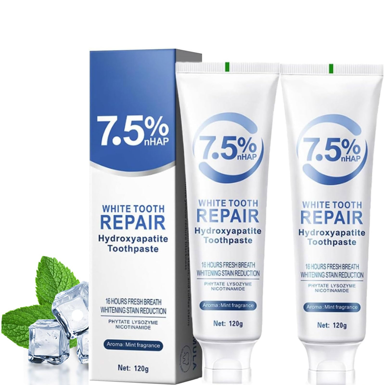 2 Pack Fluoride Free TSF6 Nano Hydroxyapatite Toothpastes for Teeth ...