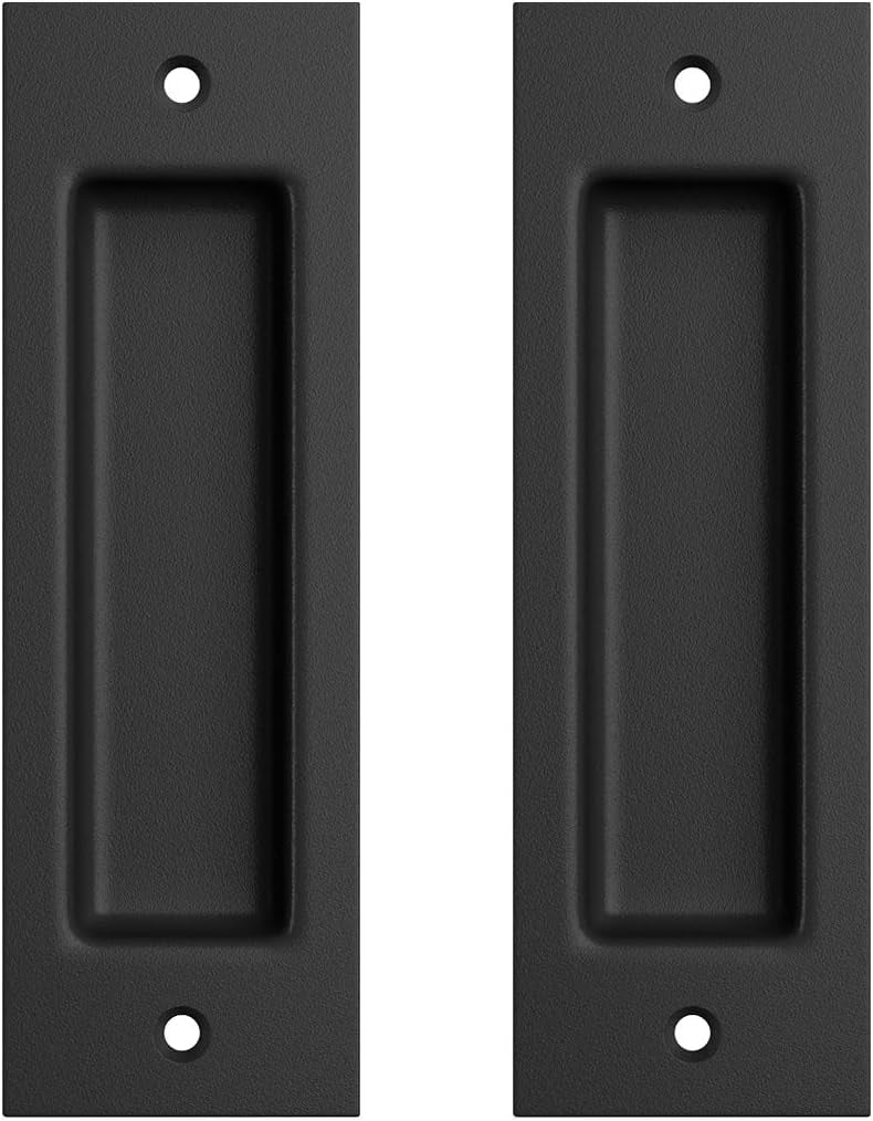 2 Pack Flush Pull 6 1/2" Matte Black Inset Handle, Recessed Finger Pull ...