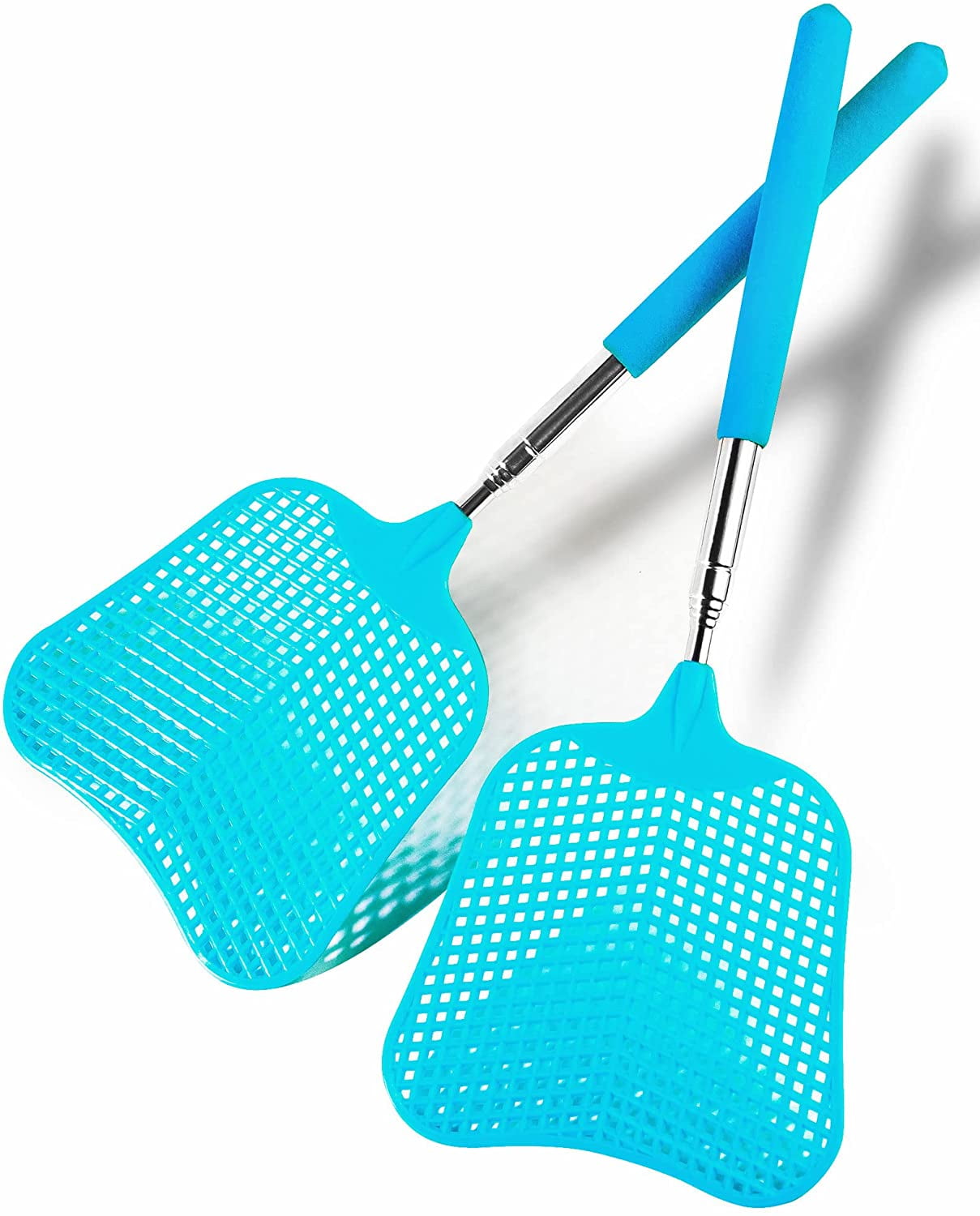 2 Pack Fly Swatters Heavy Duty Set, Telescopic Fly Swatter, Stainless ...