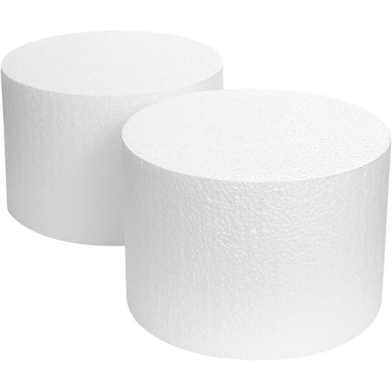 2 Pack Foam Cake Dummies, 6x4 Inch White Dummy Cakes Styrofoam Sets ...