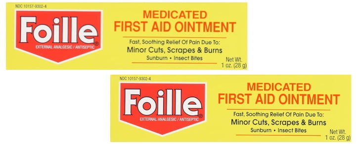 2 Pack - Foille Medicated First Aid Ointment with Benzocaine 5.0% Tube ...