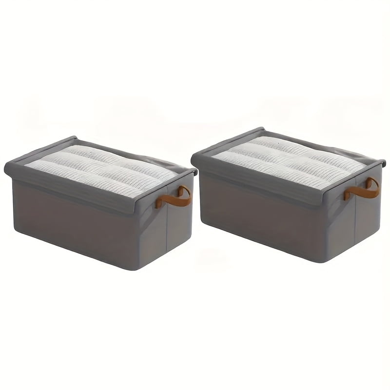 /2-Pack Foldable Cationic Fabric Storage Box - Under-Bed Closet ...