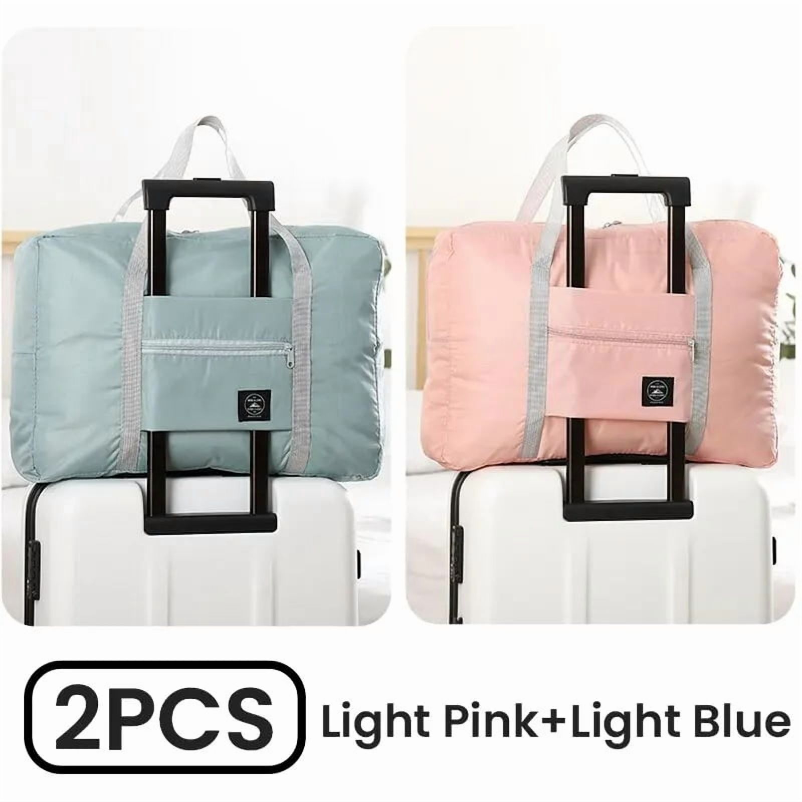 2 Pack Foldable Duffel Bag, Water-Resistant Travel Carry On Bag for ...