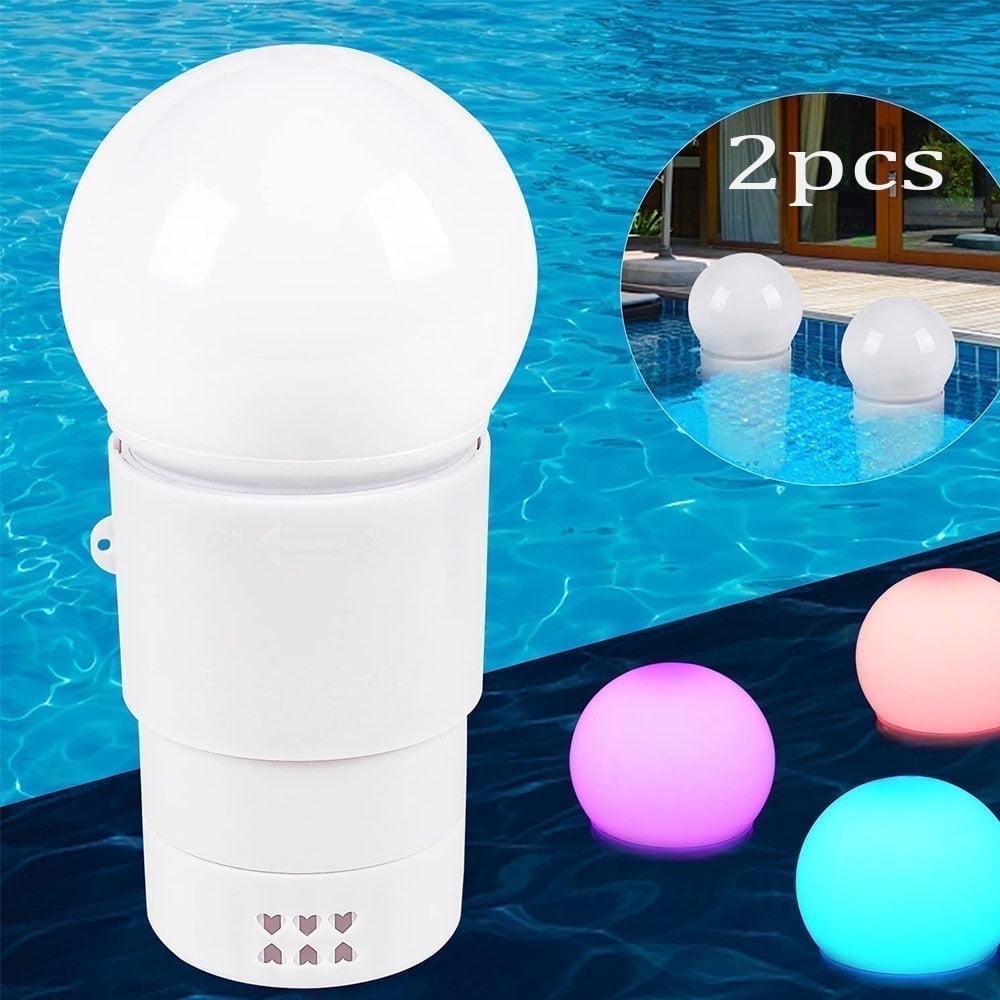 2 Pack Foldable Solar Pool Floating Cleaner With Light 3" Automatic ...