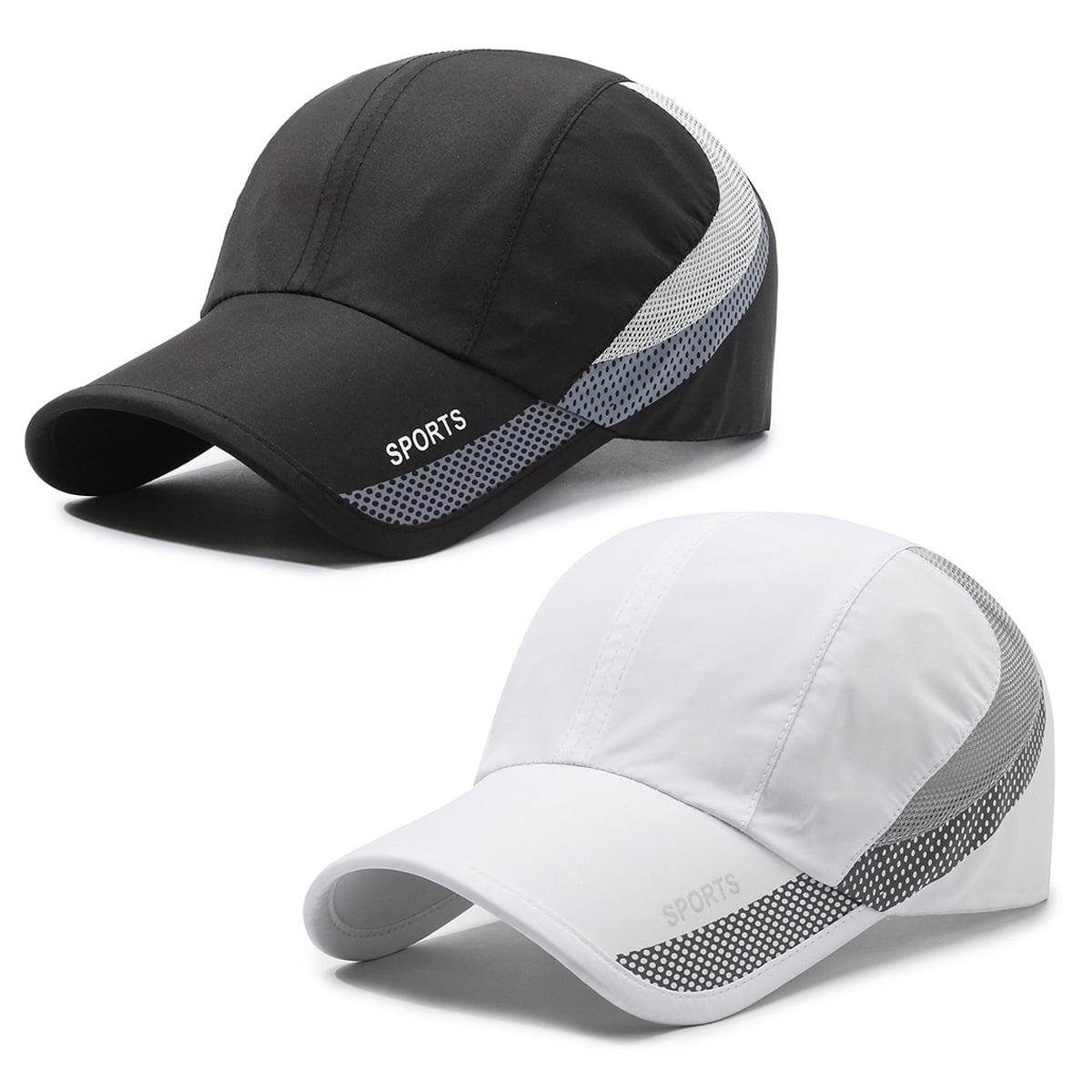 2 Pack Foldable Sports Hat for Men and Women with sun Protection Runner ...