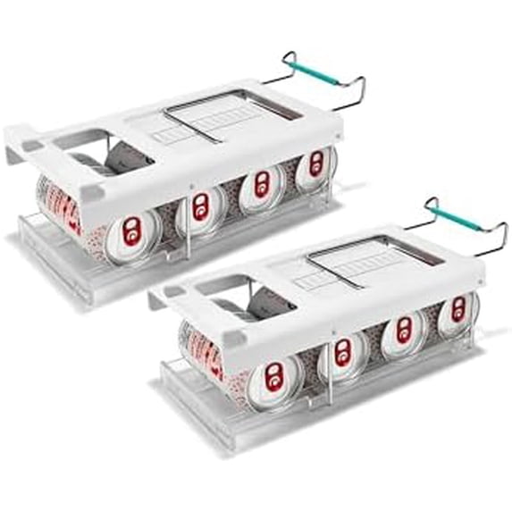 2-Pack Foldable Under-Shelf Fridge Storage Can Dispenser – Space-Saving ...
