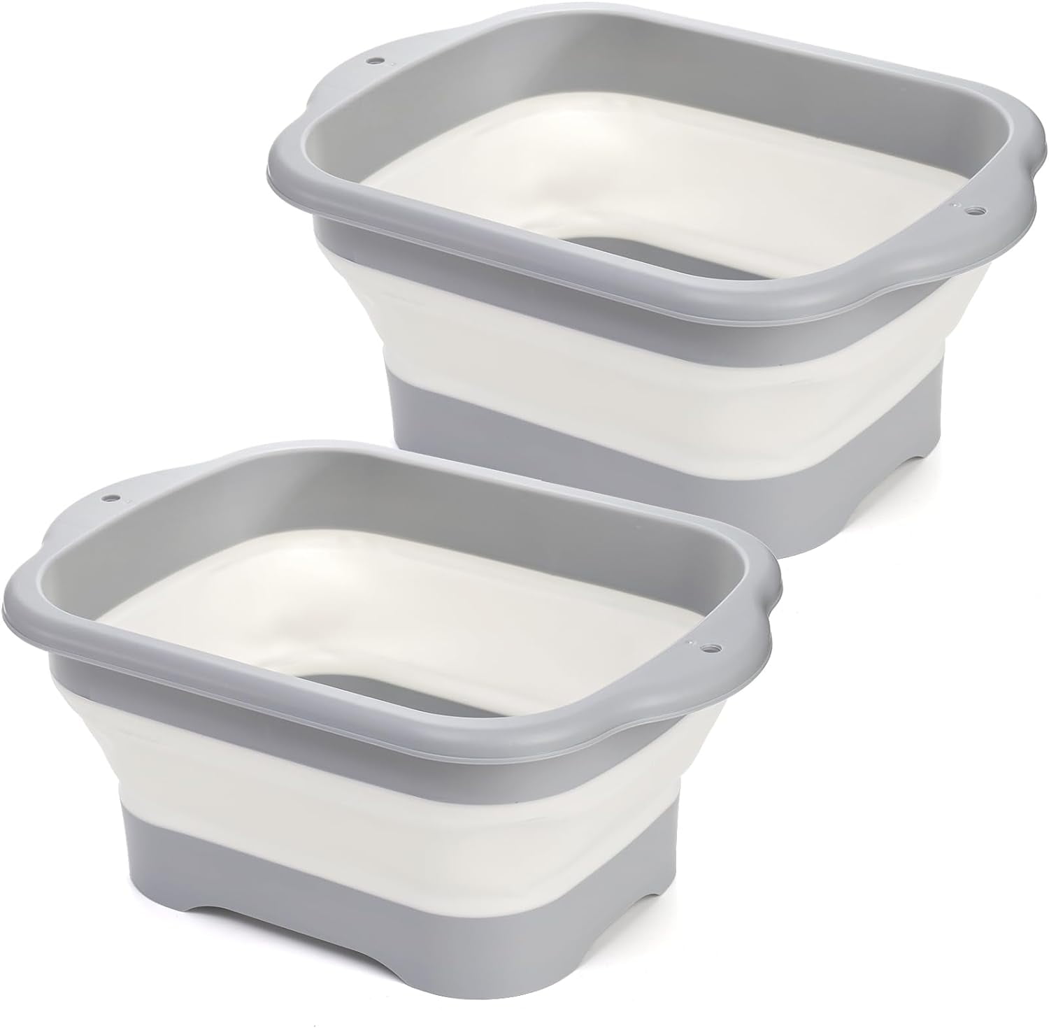 2-Pack Foldable Wash Basin - 11L (3 Gallon) Portable Sink with Drain ...