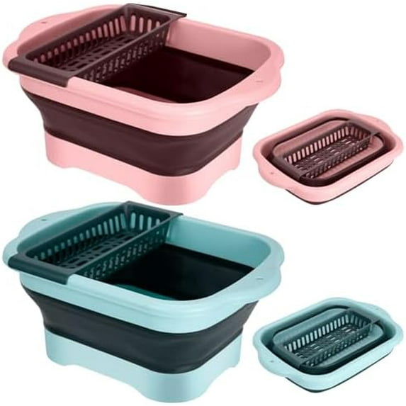 2-Pack Foldable Wash Basin for Vegetables,Collapsible Portable Sink Set ...