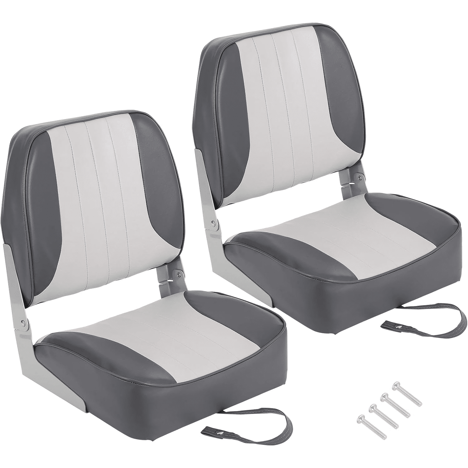 2 Pack Folding Boat Seats Low Back,Folding Fishing Boat Seat Stainless ...