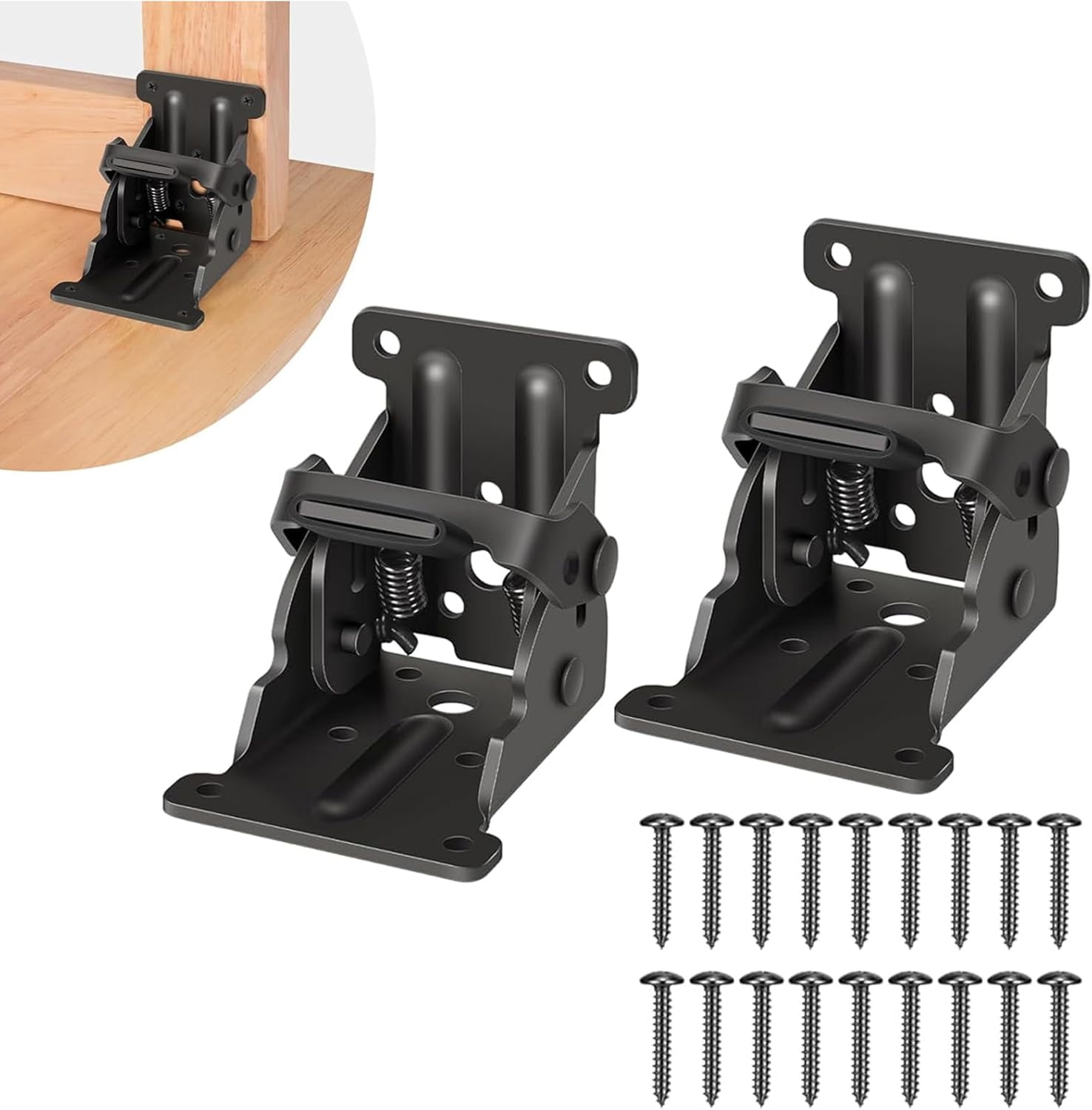 2 Pack Folding Brackets, Self-Lock Hinge with Screws for Folding Table ...