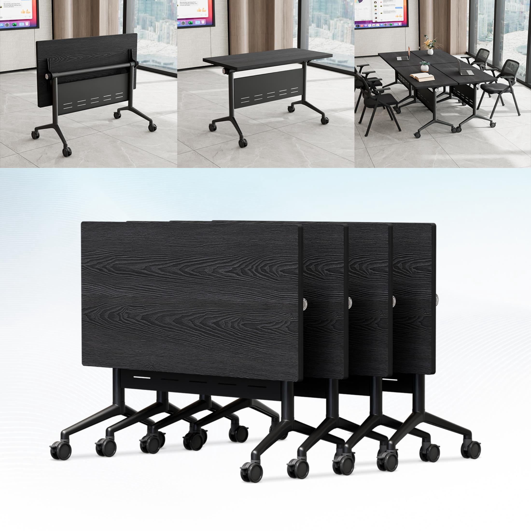 2 Pack Folding Conference Tables with Wheels,47.2in Flip Top Modular ...