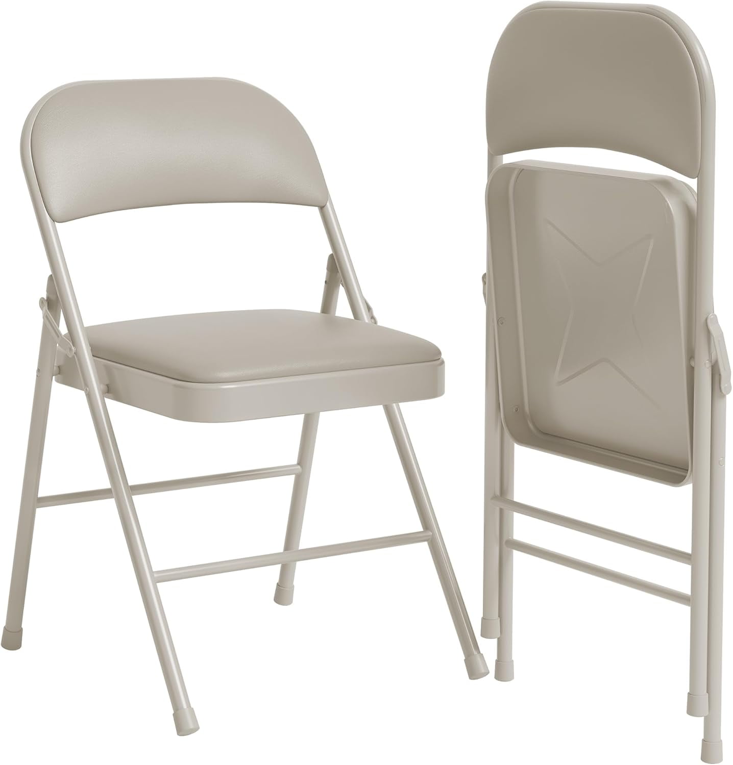 2-Pack Folding Dining Chairs with Padded Seat and Back Metal Frame ...