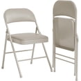 2-Pack Folding Dining Chairs with Padded Seat and Back Metal Frame ...