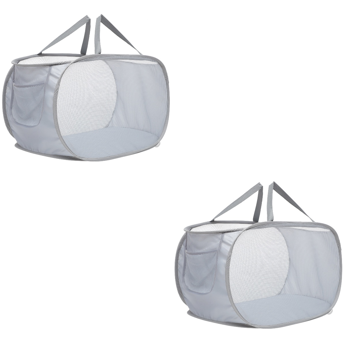 2 Pack Folding Laundry Basket Clothes Hamper Mesh Laundry Basket ...