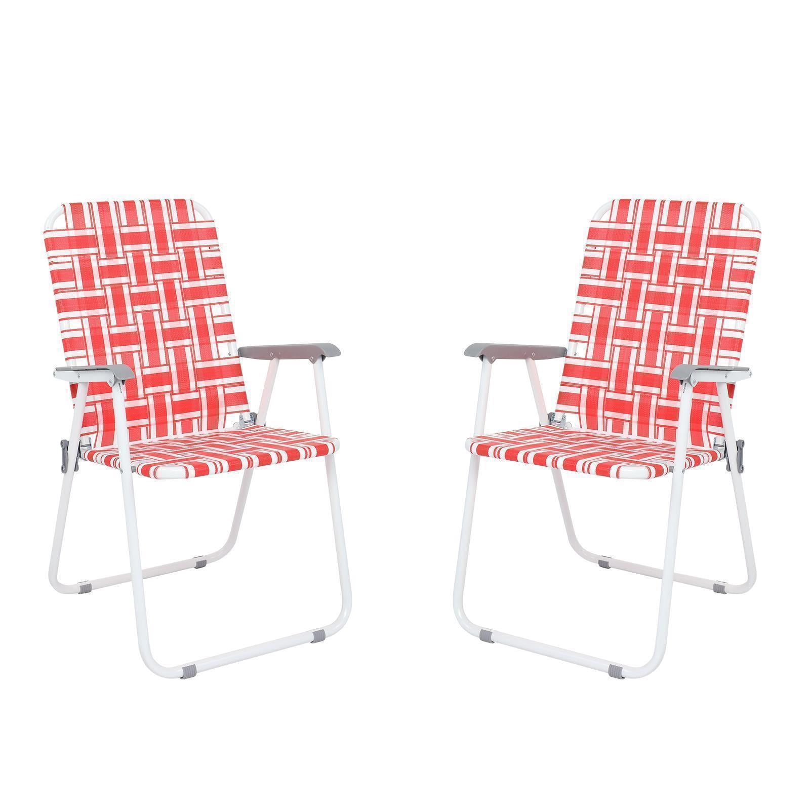 2 Pack Folding Lounge Chairs Web Chair Beach Garden Patio Outdoor ...