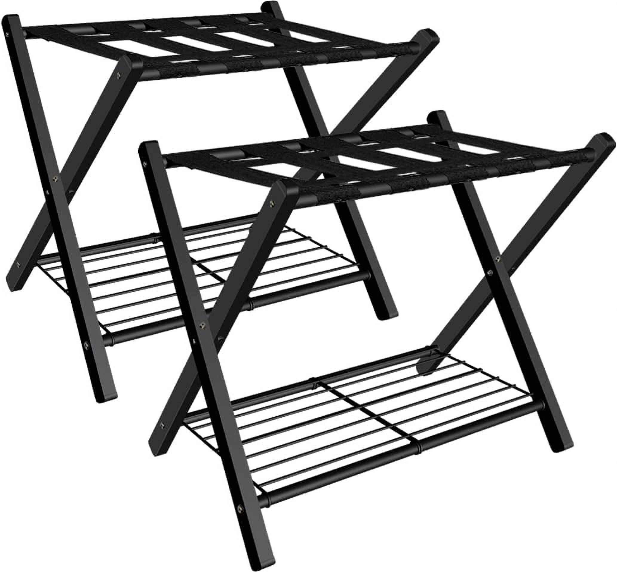 2 Pack Folding Luggage Rack for Guest Room, Foldable Suitcase Stand ...