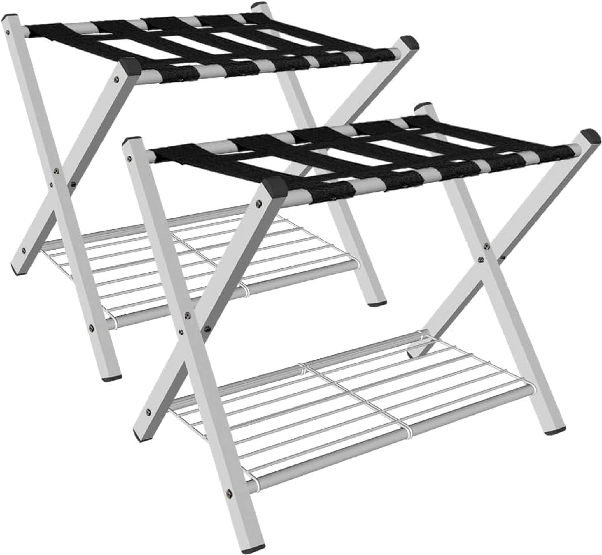 2 Pack Folding Luggage Rack for Guest Room, Foldable Suitcase Stand ...