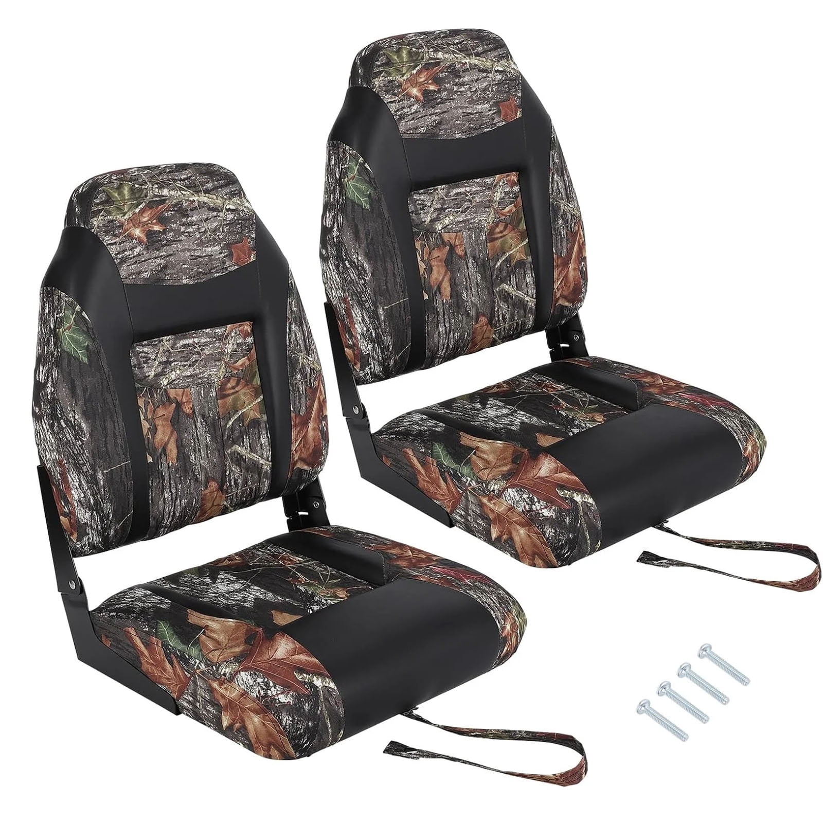 2 Pack Folding Marine Seats, High Back Fishing Boat Seat with Thickened ...