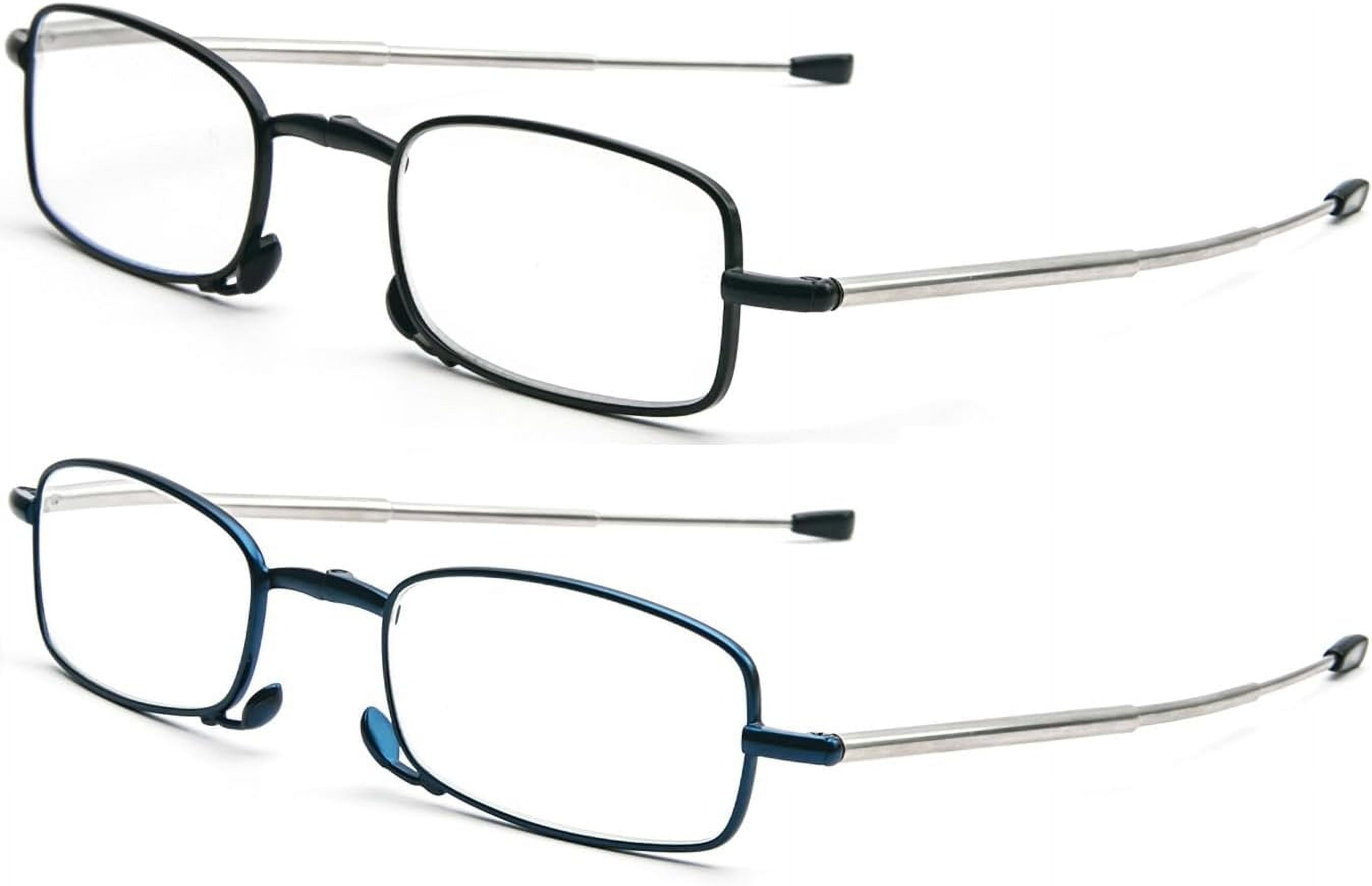 2 Pack Folding Reading Glasses for Men Women with Keychain Compact Bags ...