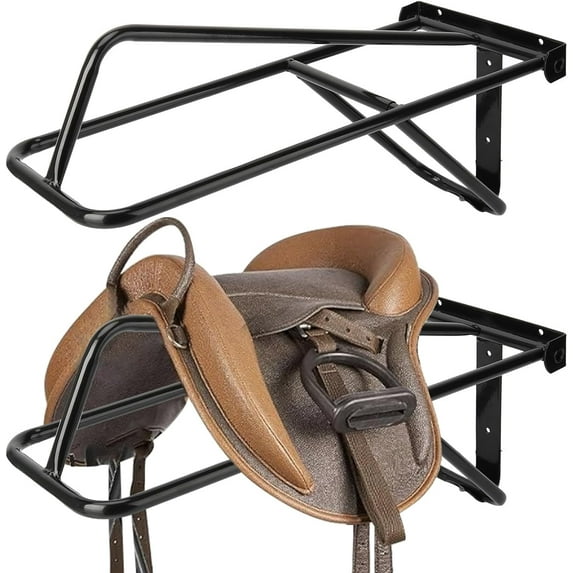 2 Pack Folding Saddle Rack,Wall Mounted Saddle Rack Stand Western ...