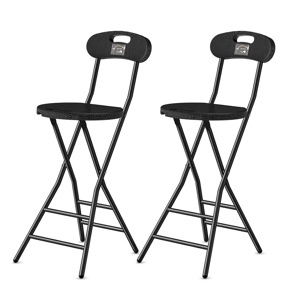 2 Pack Folding Stool, 24 inch Folding Bar Stool with Foldable Stools ...