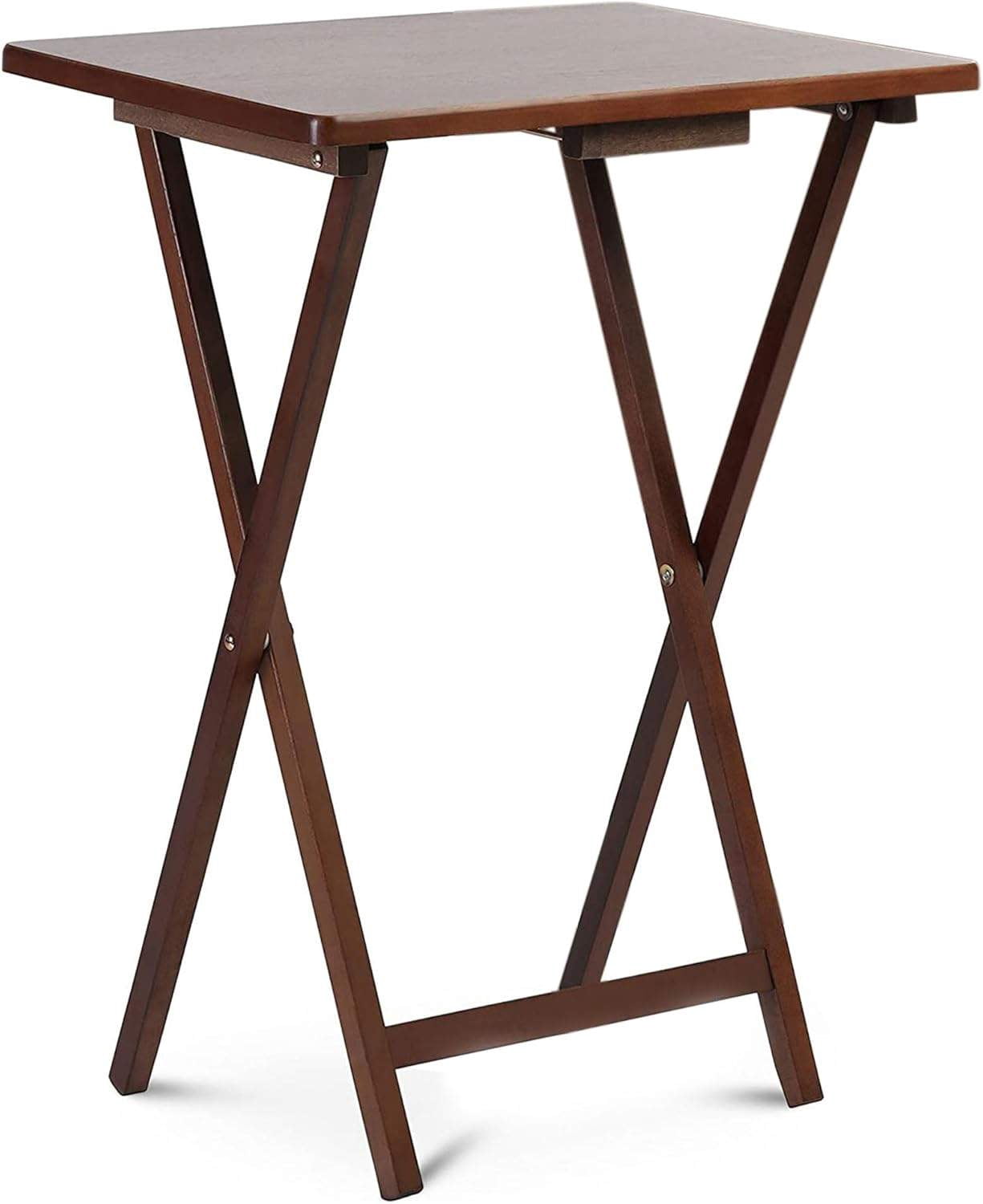 2-Pack Folding TV Tray Table Set, Solid Wood, Honey Oak Finish ...