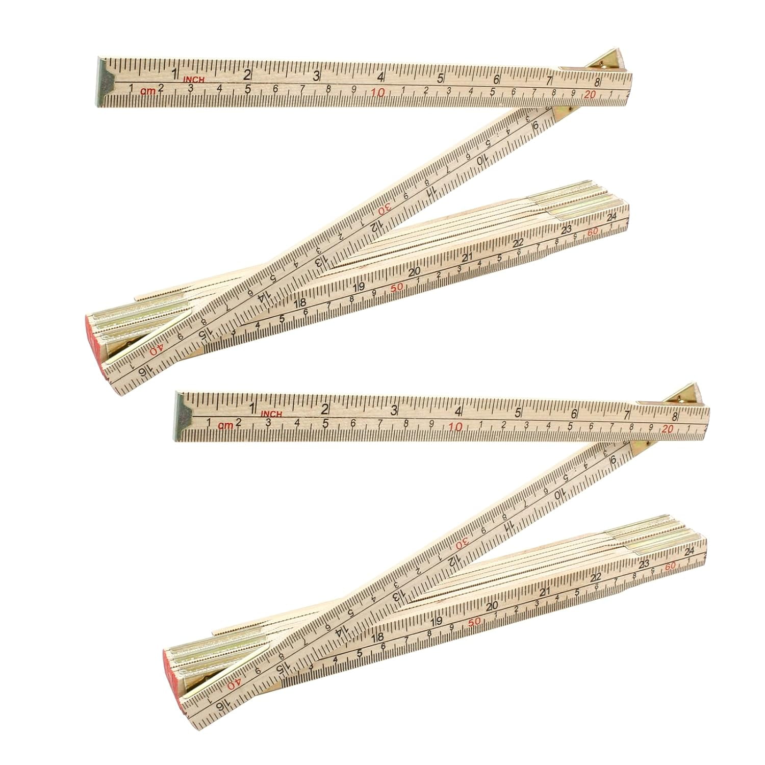 2 Pa Folding Wood Rulers, 6.6 Feet 2 Meters Wooden Foldable Ruler ...