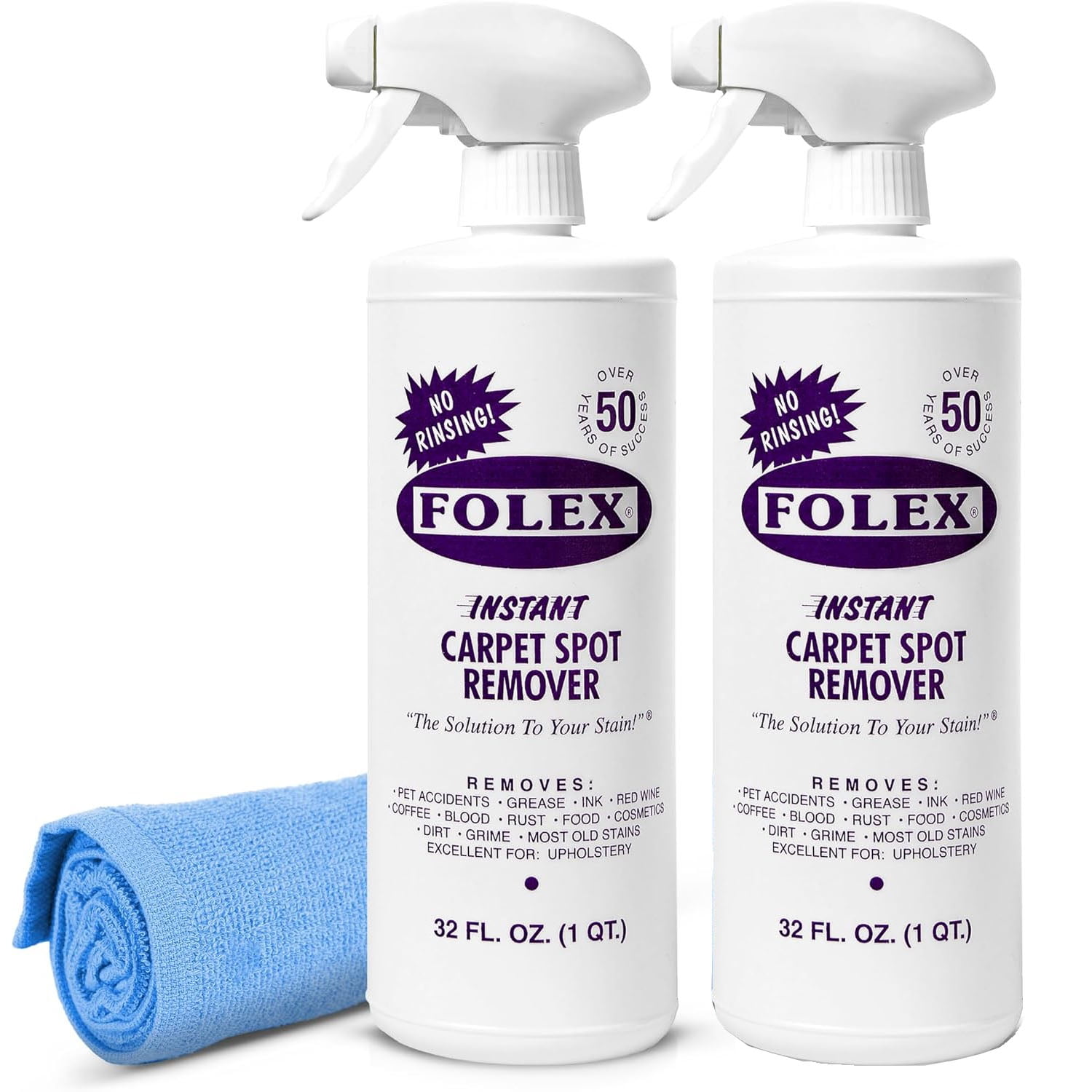 2 Pack Folex 32 oz Instant Carpet Spot Remover Carpet Cleaner with ...
