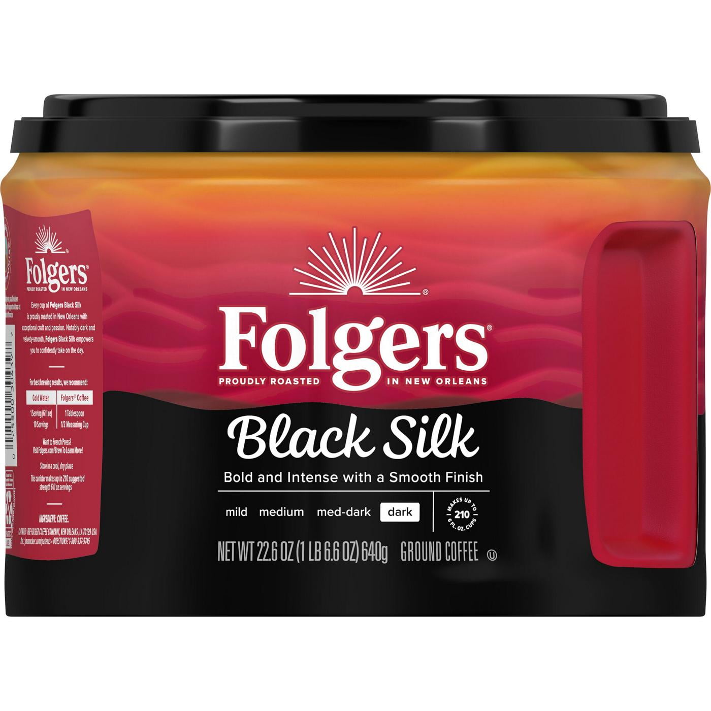 2 Pack Folgers Black Silk Dark Roast Ground Coffee - Walmart.com