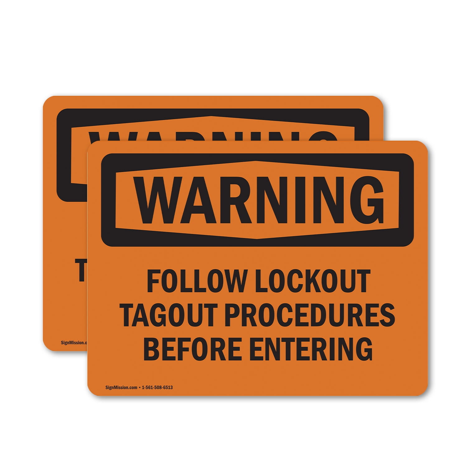(2 Pack) Follow Lockout Tagout Procedures OSHA Warning Sign 5 Inch X 3. ...