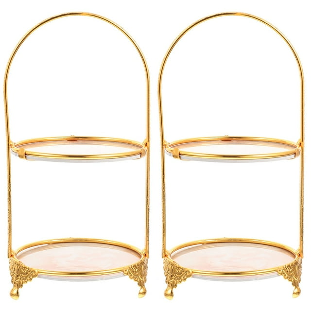 2 Pack Food Display Stands Cookie Serving Tray Cake Dessert Shelf White ...