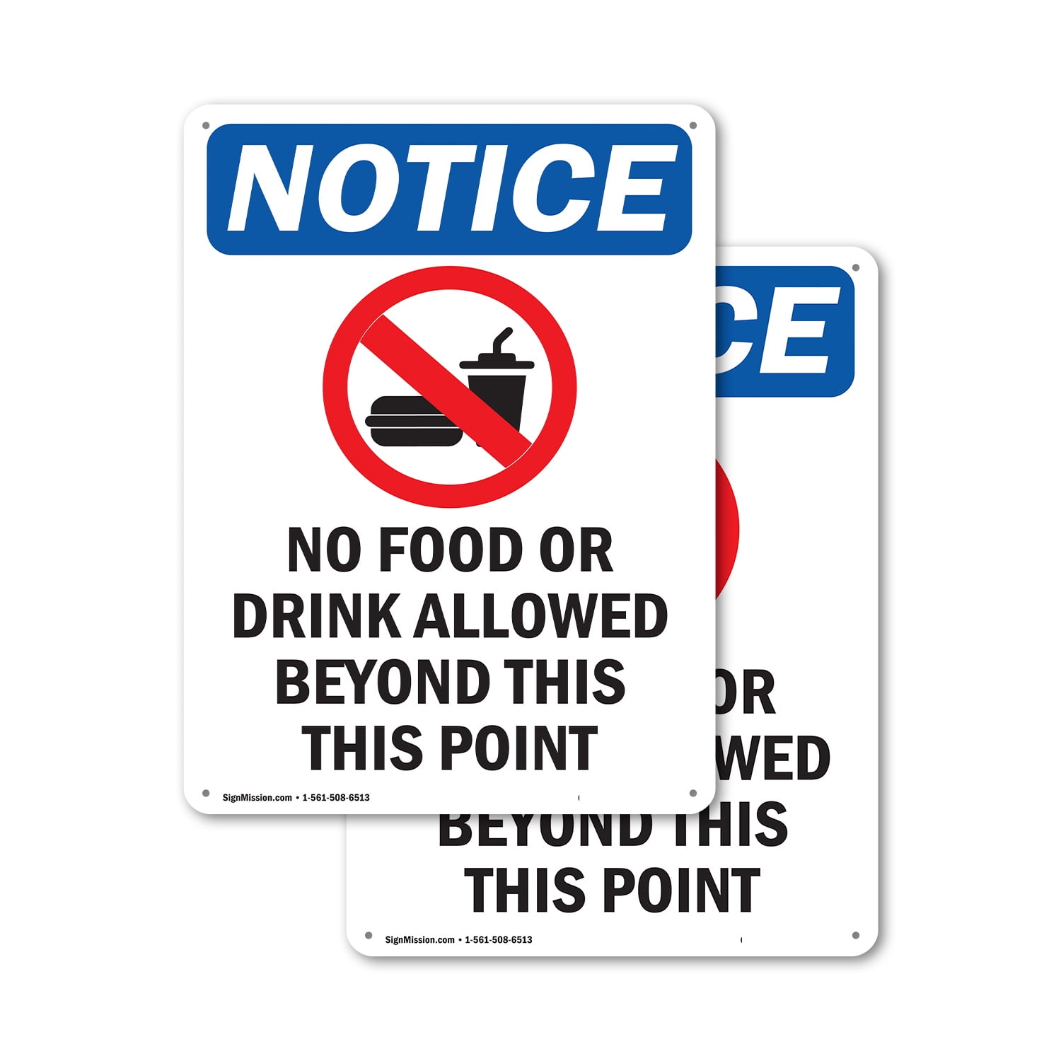 (2 Pack) No Food Or Drink Allowed OSHA Notice Sign 12 Inch X 18 Inch ...