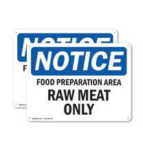(2 Pack) Vegetable Prep Sink Only OSHA Notice Sign 18 Inch X 12 Inch ...