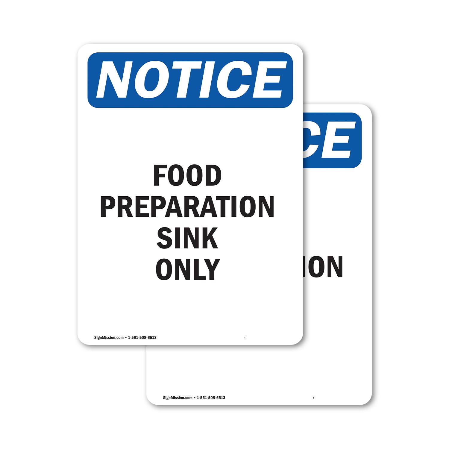 (2 Pack) Food Preparation Sink Only OSHA Notice Sign 5 Inch X 7 Inch ...