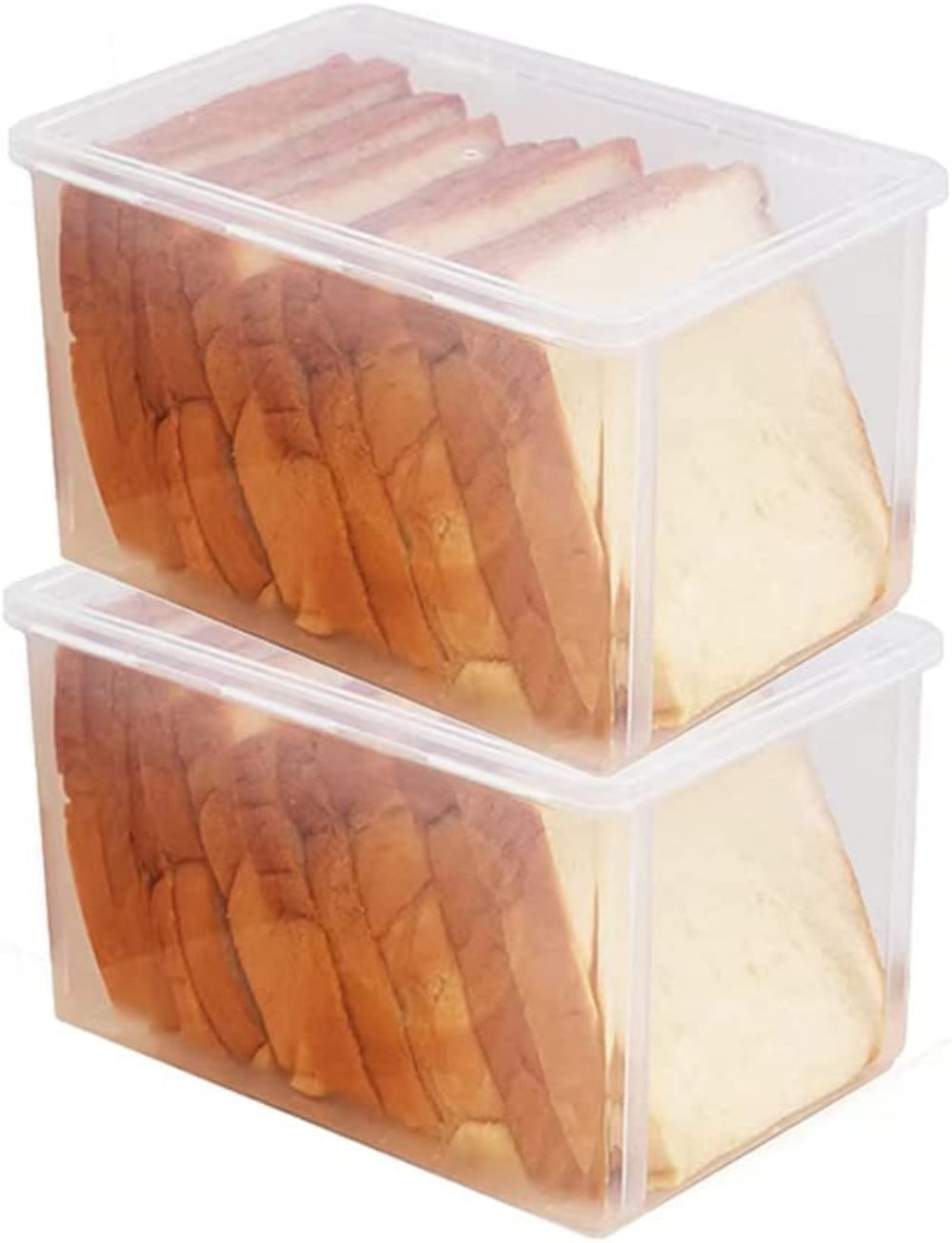 2 Pack Food Storage Box TRIANU Plastic Bread Containers, BPA Free ...