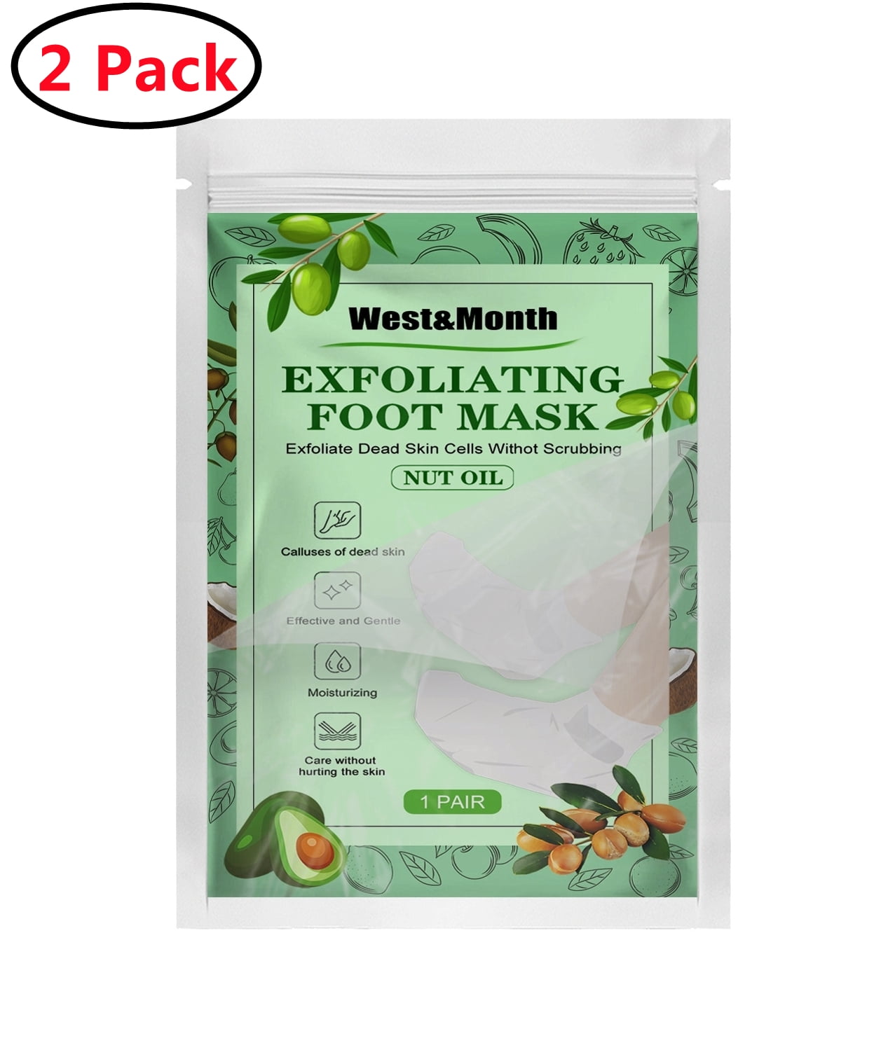 2 Pack Foot Mask, Exfoliating Foot Mask for Dead Skin Removal and ...