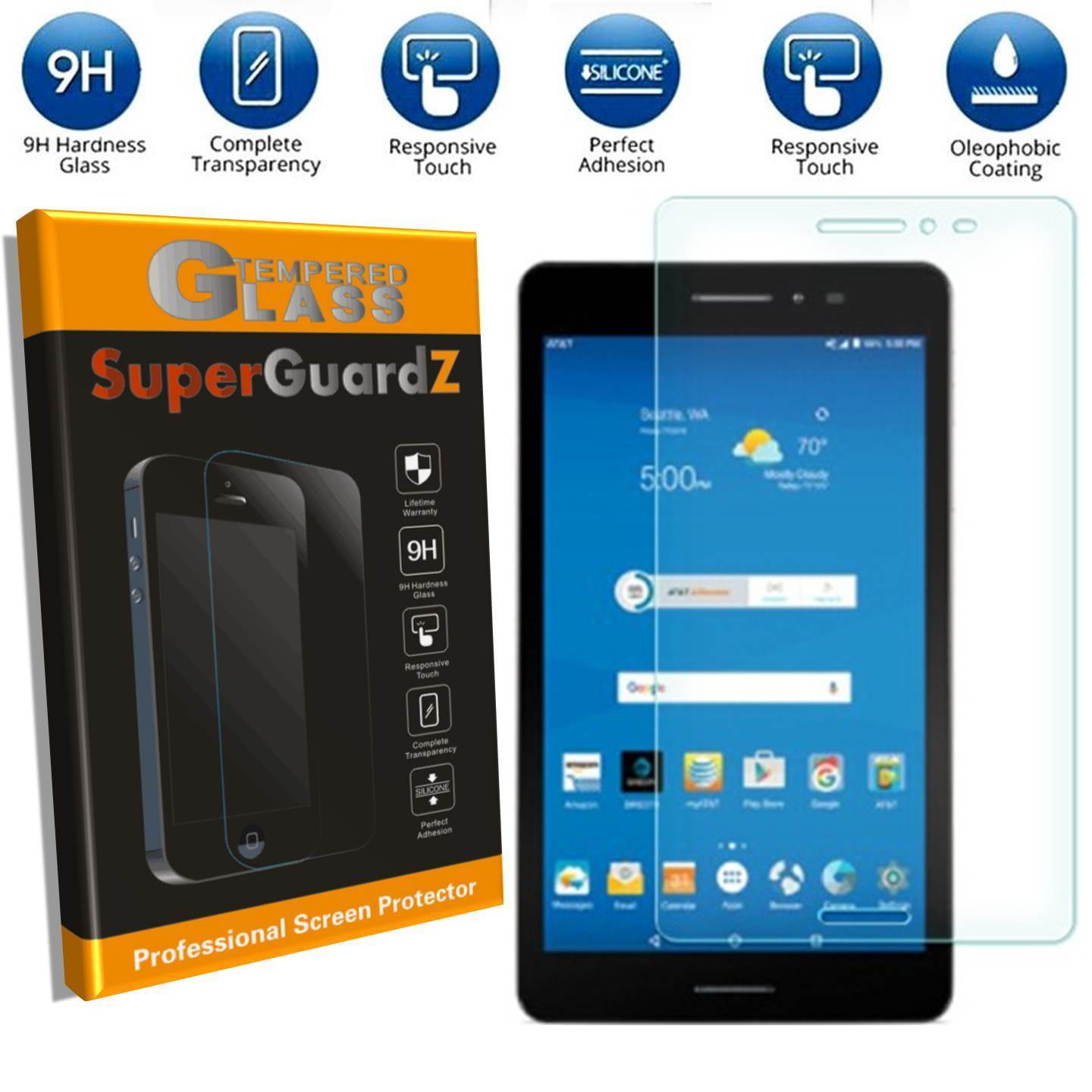 For AT&T TREK 2 HD / ZTE TREK 2 HD - SuperGuardZ Tempered Glass Screen ...