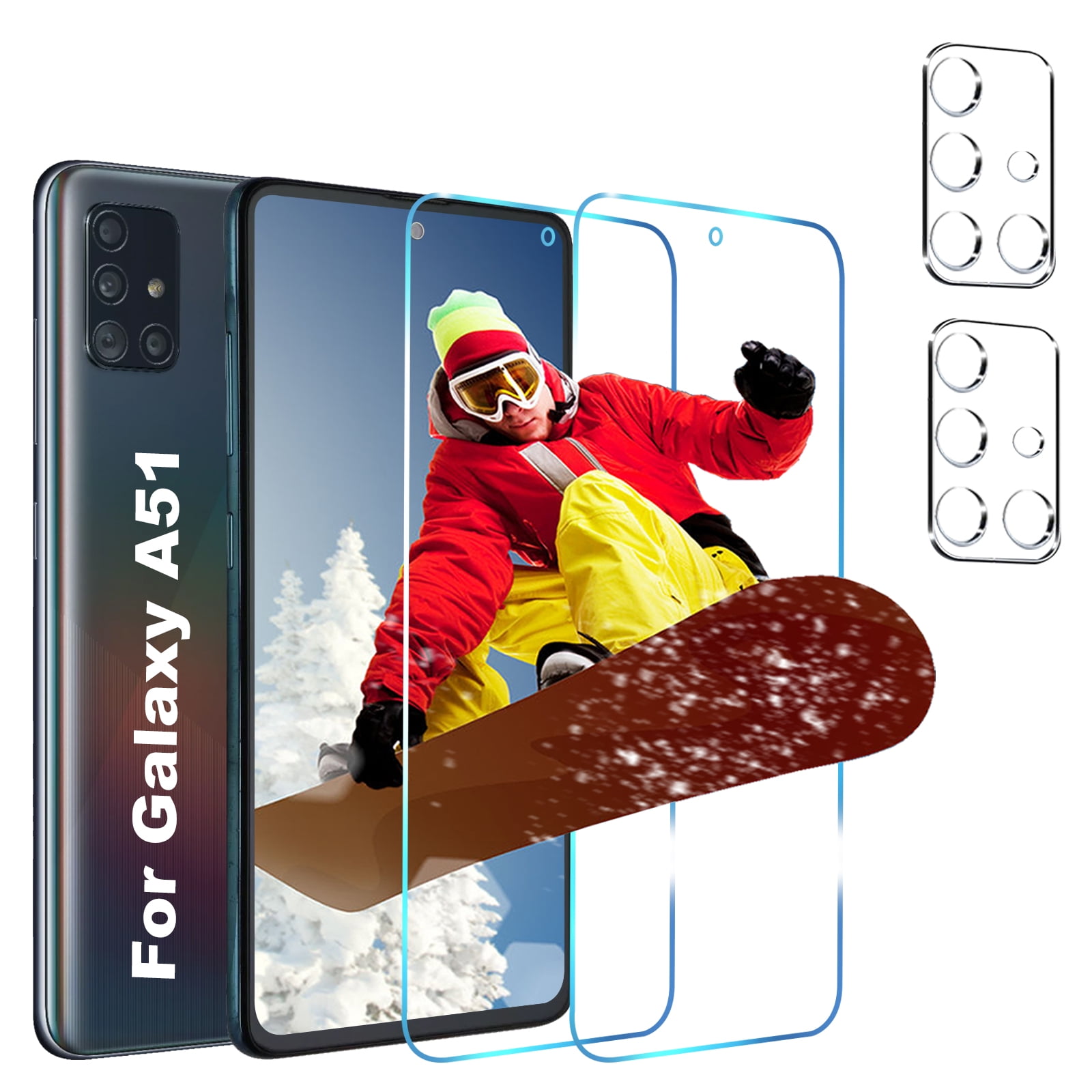 [2 Pack]For Samsung Galaxy A51 Screen Protector,Sensor Protection,Case ...