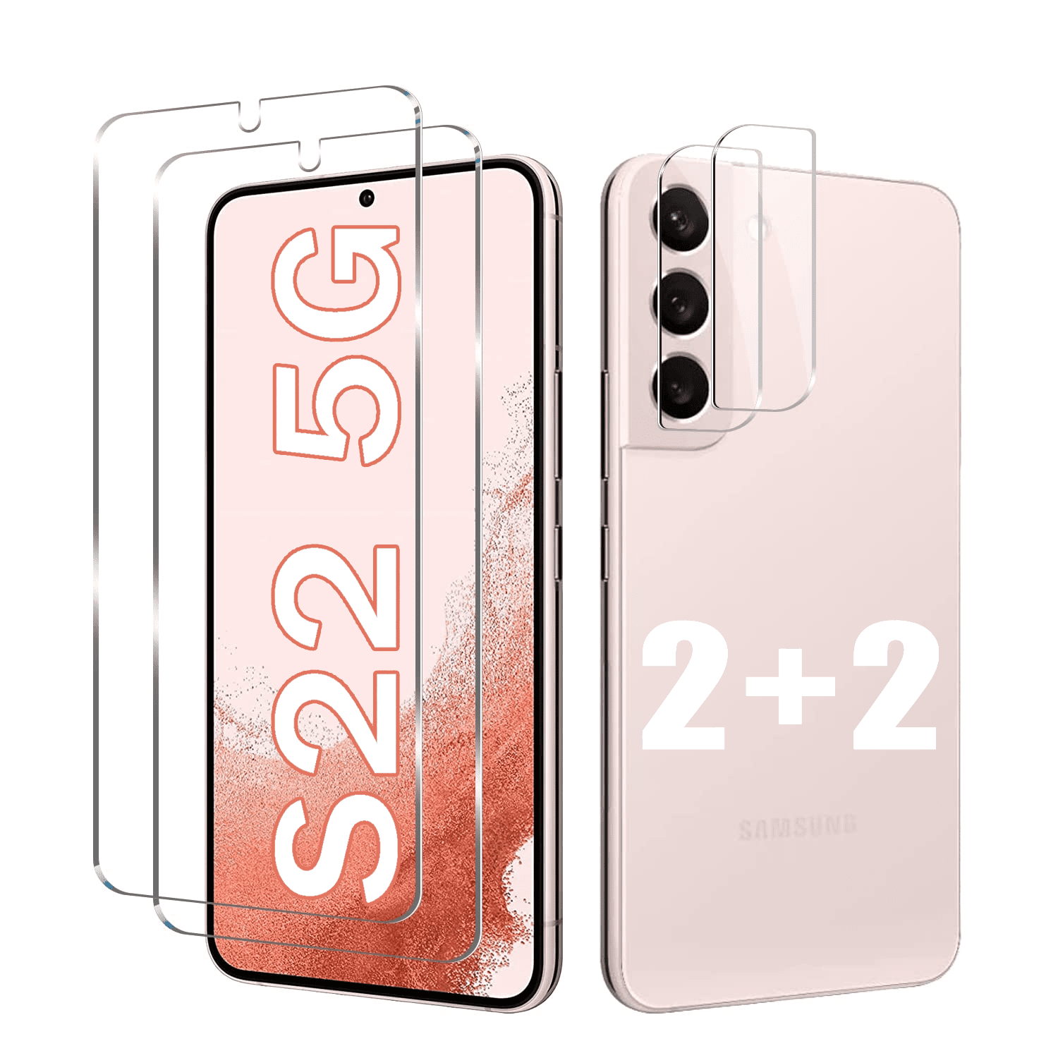 [2-Pack] For Samsung Galaxy S22 Tempered Glass Screen Protector ...