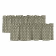 2 Pack Forest Green Leaf Grid Valance for Window Country Farmhouse ...