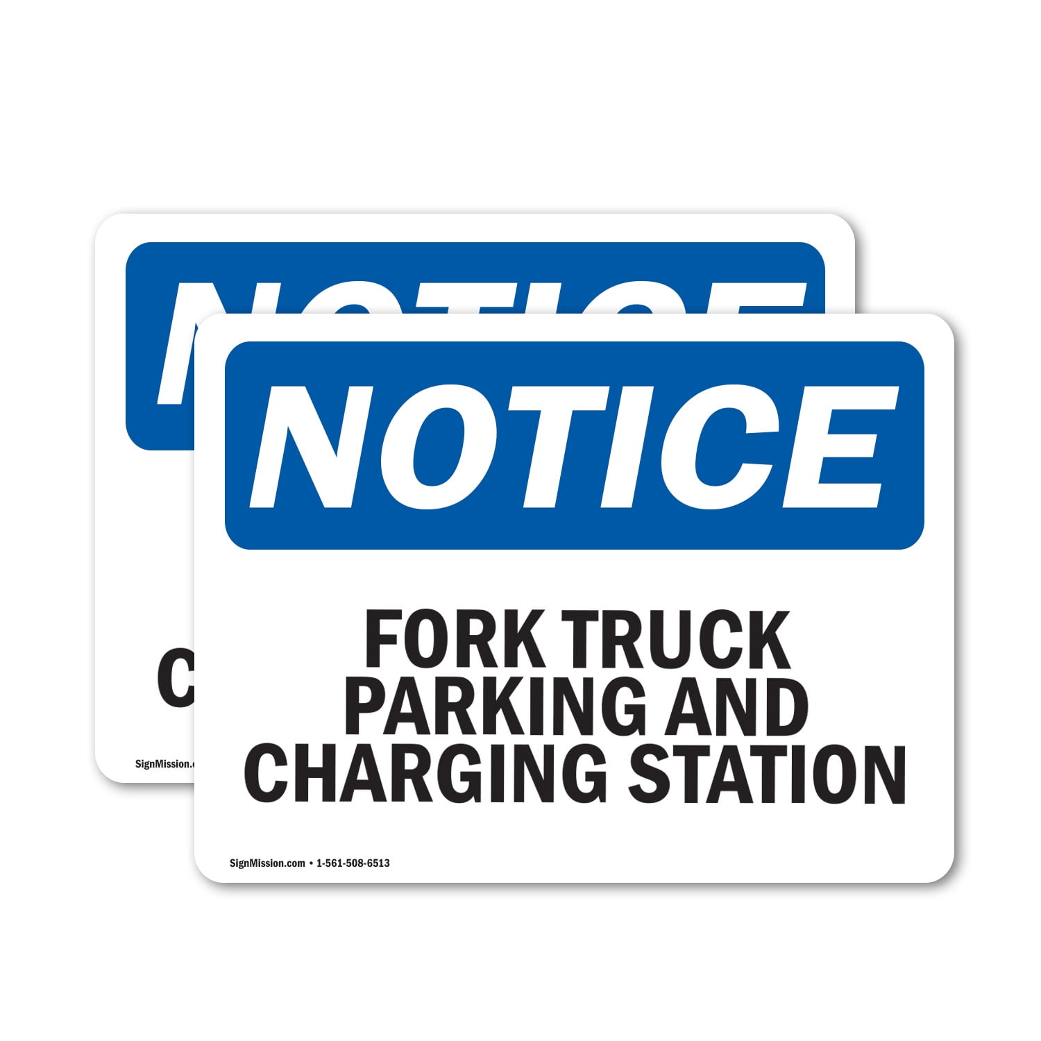 (2 Pack) Fork Truck Parking And Charging Station OSHA Notice Sign 18 ...