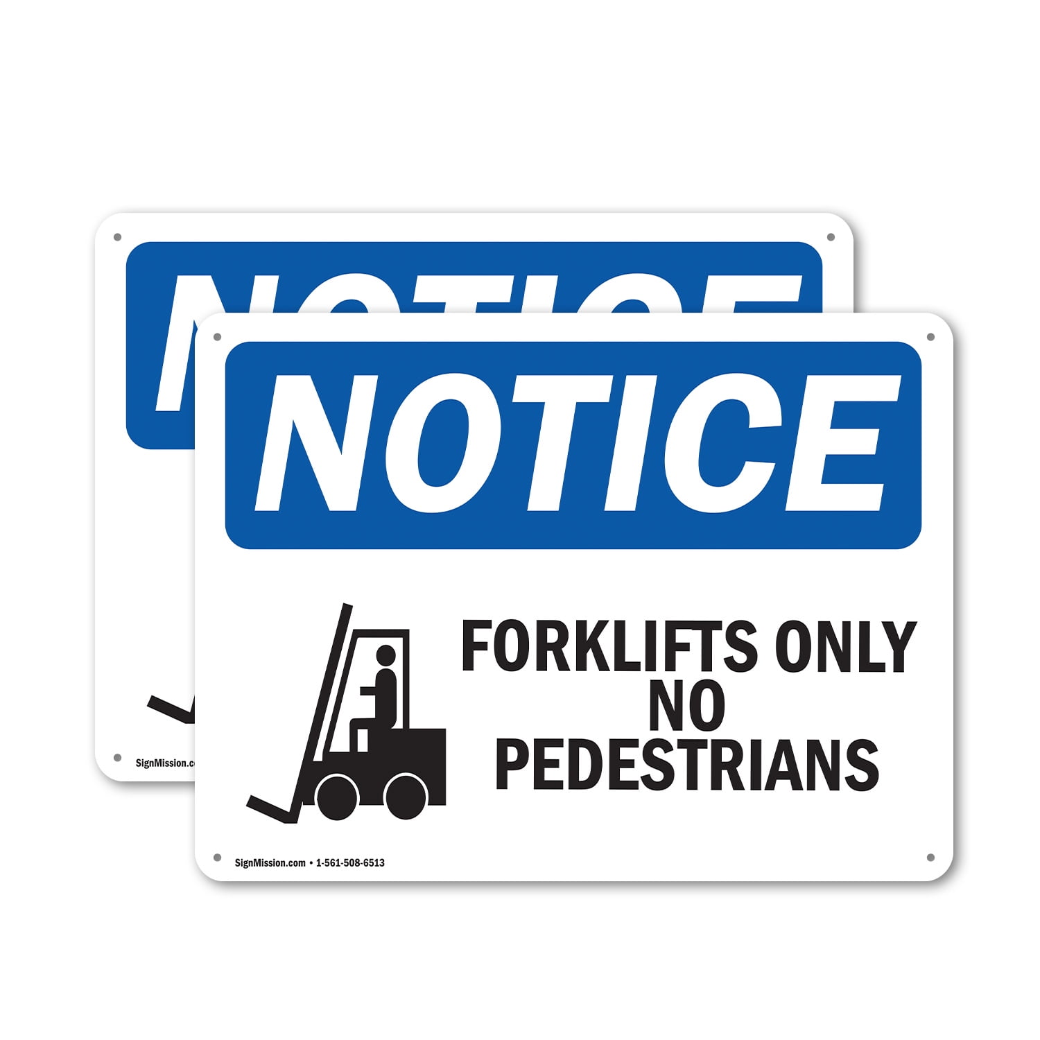 (2 Pack) Forklifts Only No Pedestrians OSHA Notice Sign 24 Inch X 18 ...