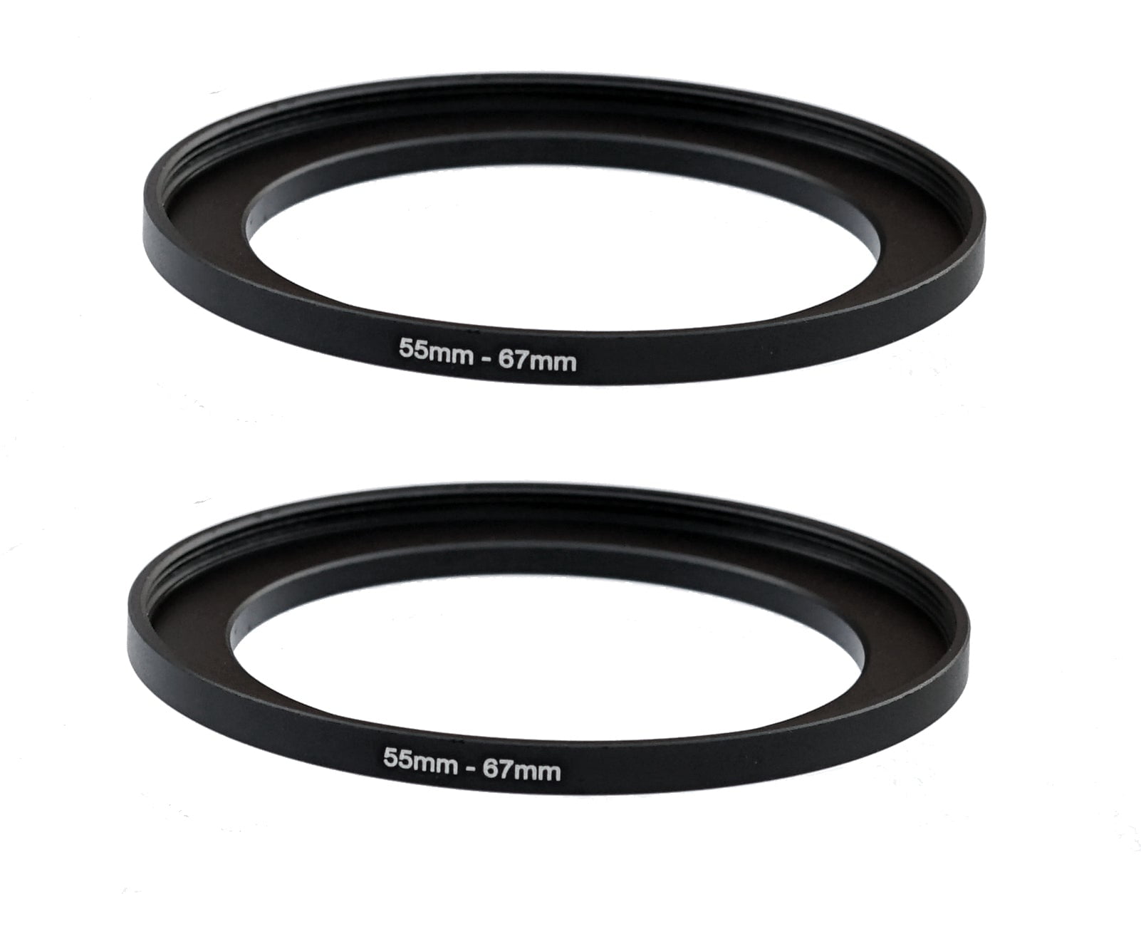 (2-Pack) Fotasy 55-67MM Step-Up Ring Adapter, 55mm to 67mm Step Up Filter Ring, 55 mm Male 67 mm ...